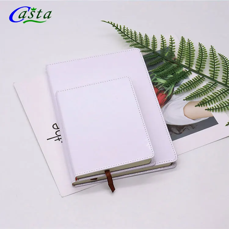 A5 Size Full Printable White Promotion Style Notebook Sublimation PU ...