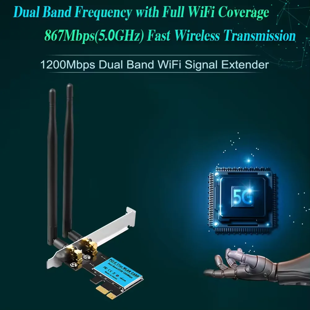 1200mbps PCIE Wifi Adapter - Intel Wireless-rtl8812ae