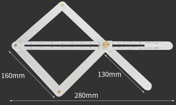 Aluminum Miter Measuring Ruler Angle Protractor Adjustable Template ...