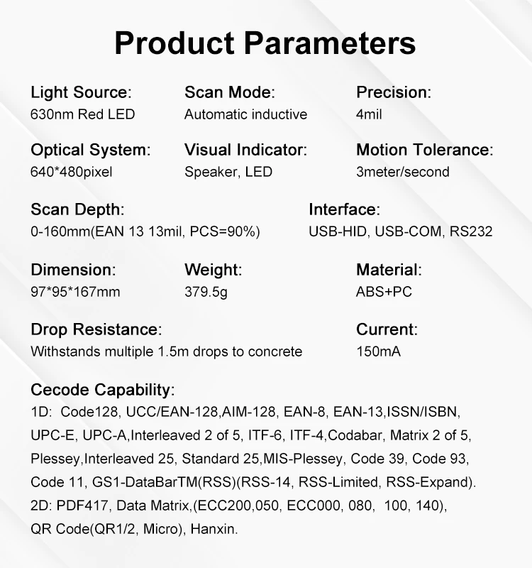 K922 Presentation Vertical Scanner Omnidirectional 2d Desktop Barcode ...