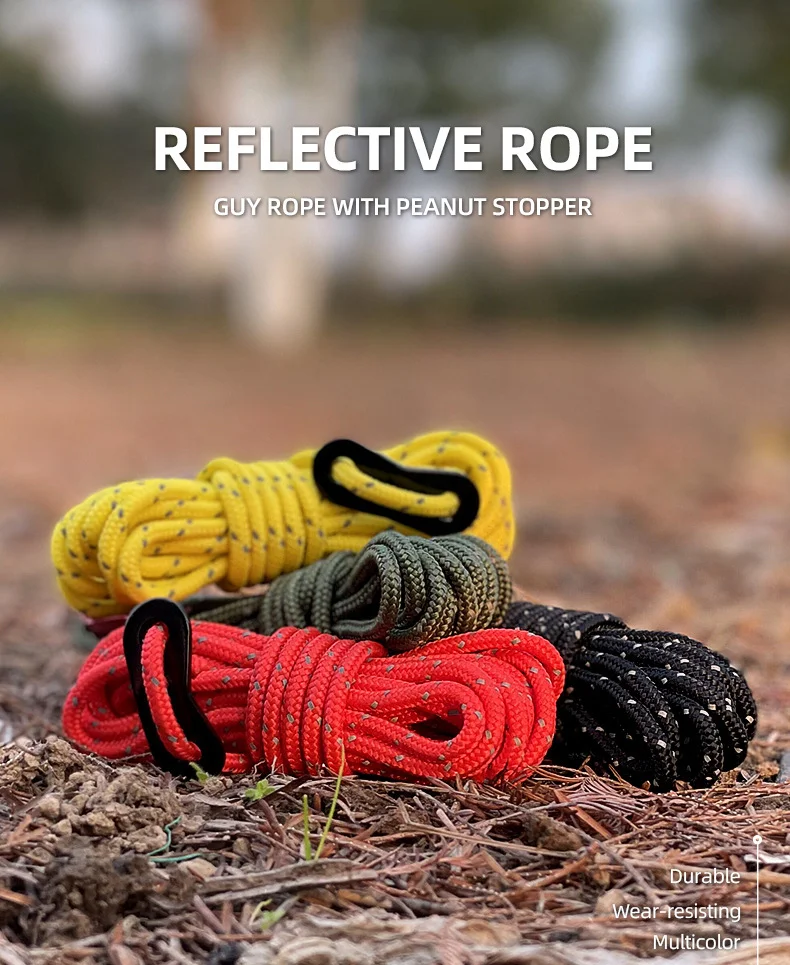 Hot Sale 4mm Guy Rope Outdoor Canopy Reflective Cord Set Tents ...