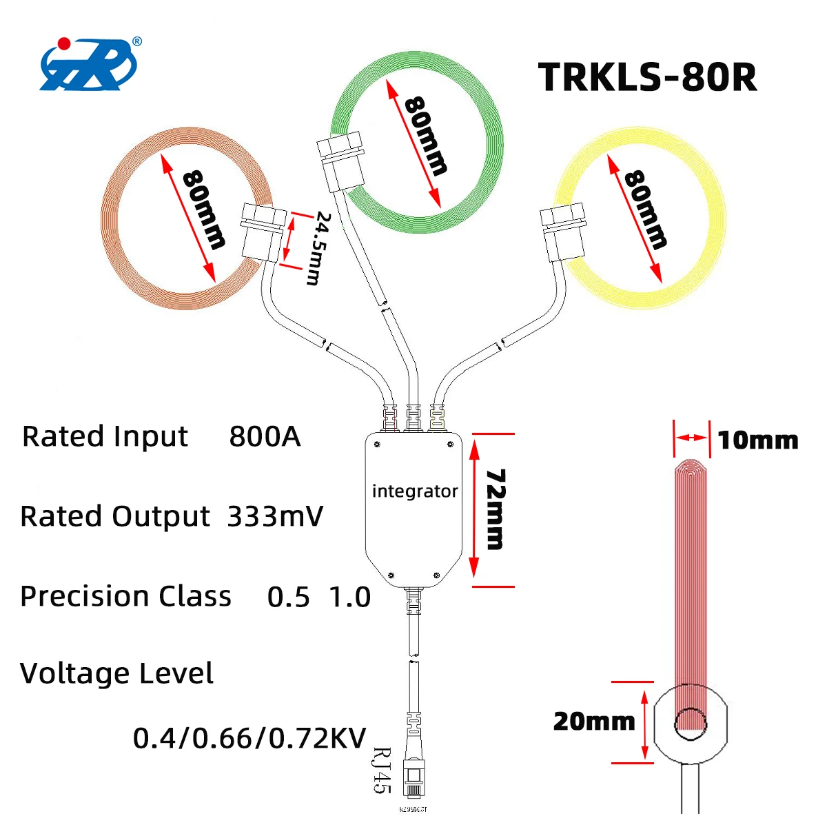 Tr Three Phase 2000a Output Current Transformer Flexible Rogowski Coil ...