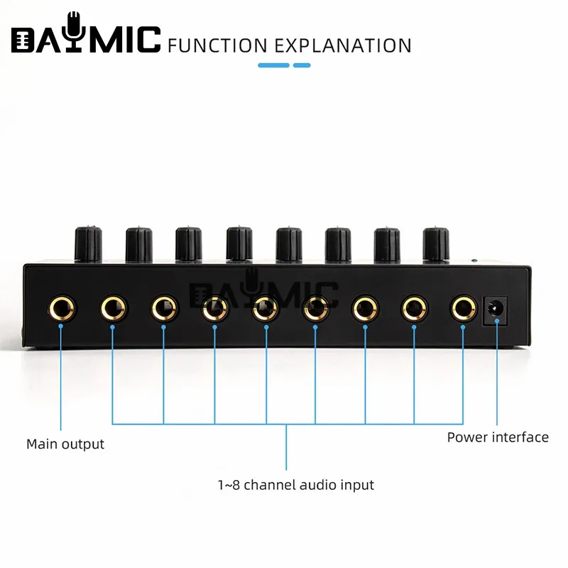 8 Channel Stereo Headphone Amplifier - High Quality Audio