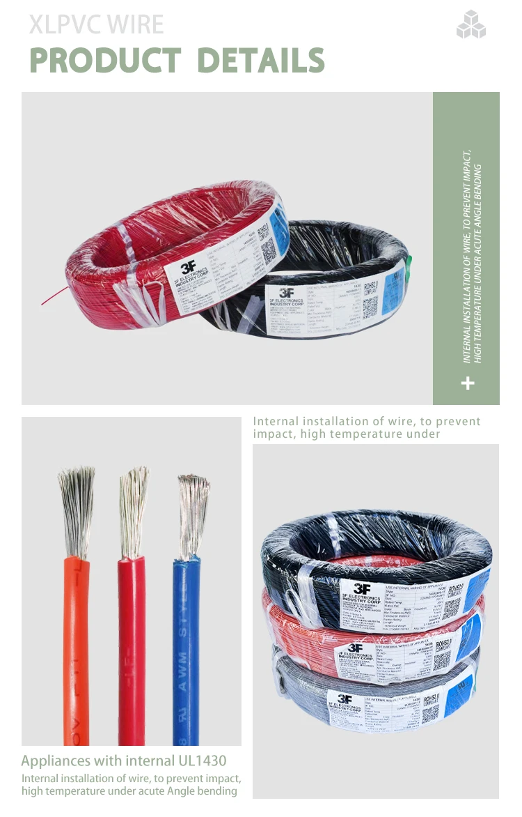 300V Grey Color AWG Wire - 105°C High Temperature 26 AWG