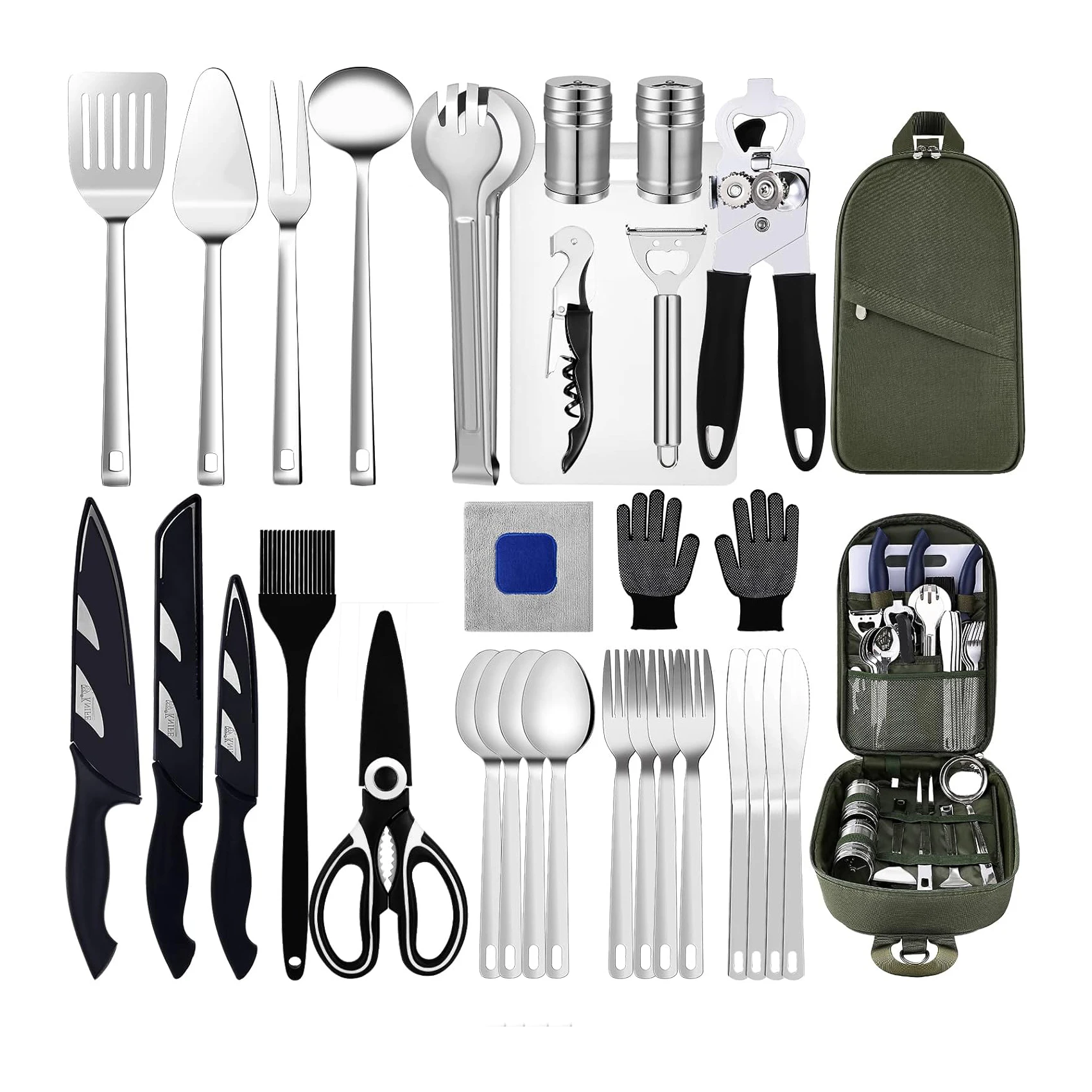 Npot 2024 Camping Kitchen Equipment Camping Cooking Utensils Set ...