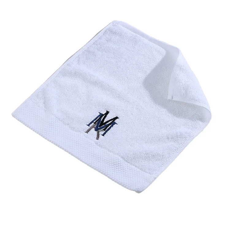 Customized Logo White Embroidered Hand Cotton Towel With Small Hand ...