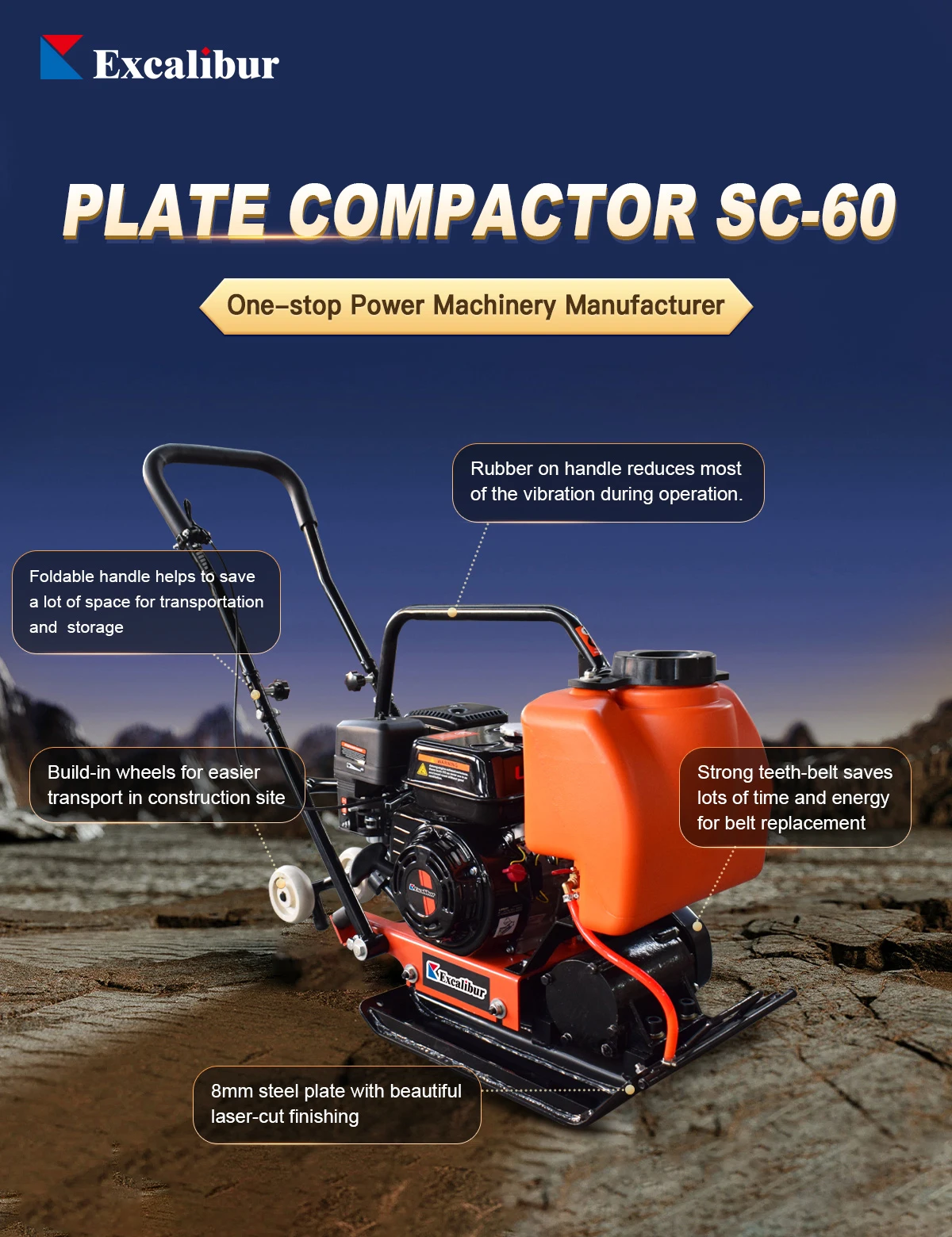 2025 New Type Forward Mechanical Vibrating Plate Compactor Vibratory ...