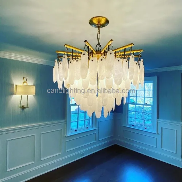 Foyer Entryway High Ceiling Modern Alabaster Waterfall Chandelier ...