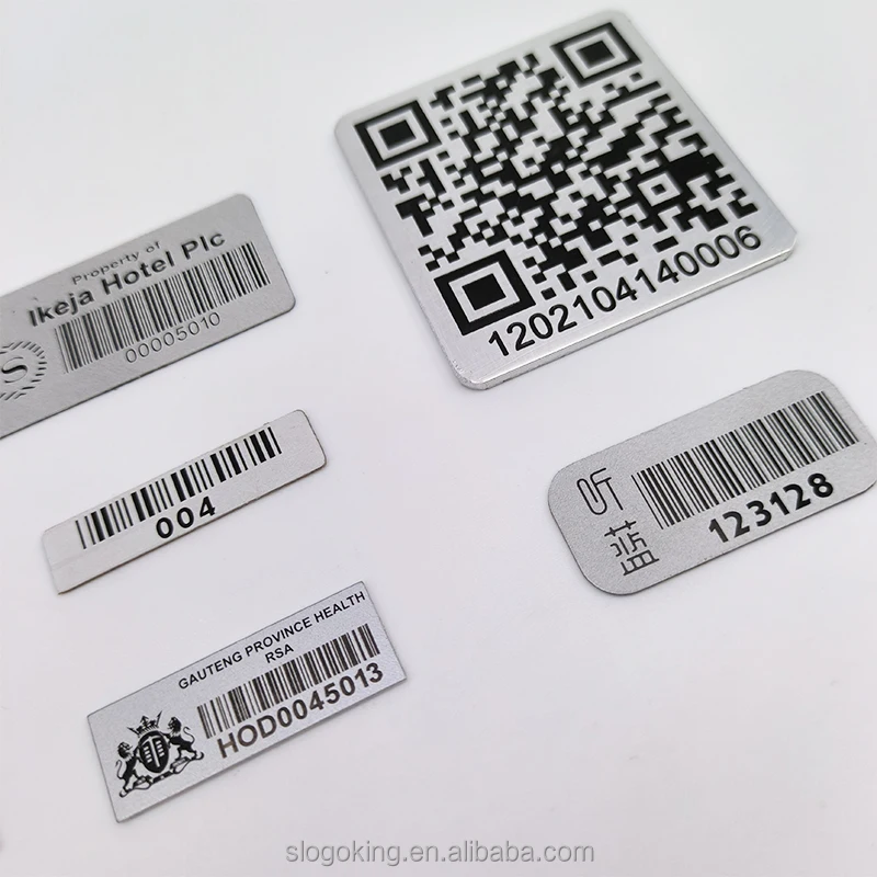 Serial Number Asset Label Qr Code Barcode Metal Label - Buy Asset Tags ...