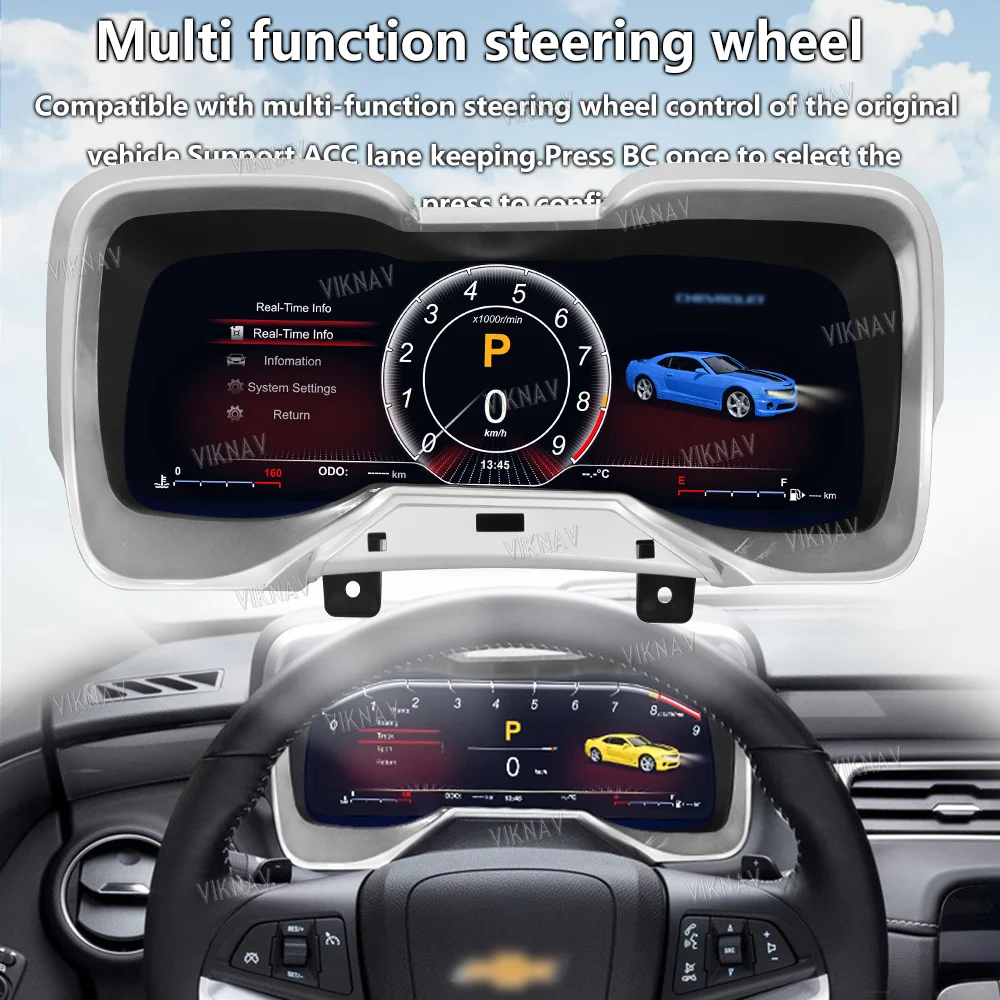 Dashboard for Chevrolet Camaro 2010-2015 - 12.3" Digital Cluster, USB ...