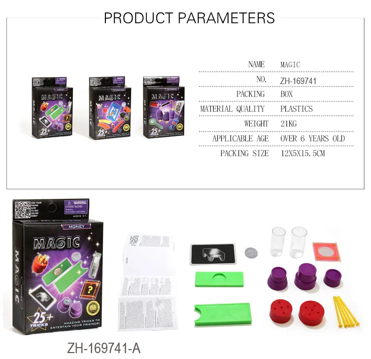 25 Types Tricks Magic Prop Kit - Easy Learning for Beginners