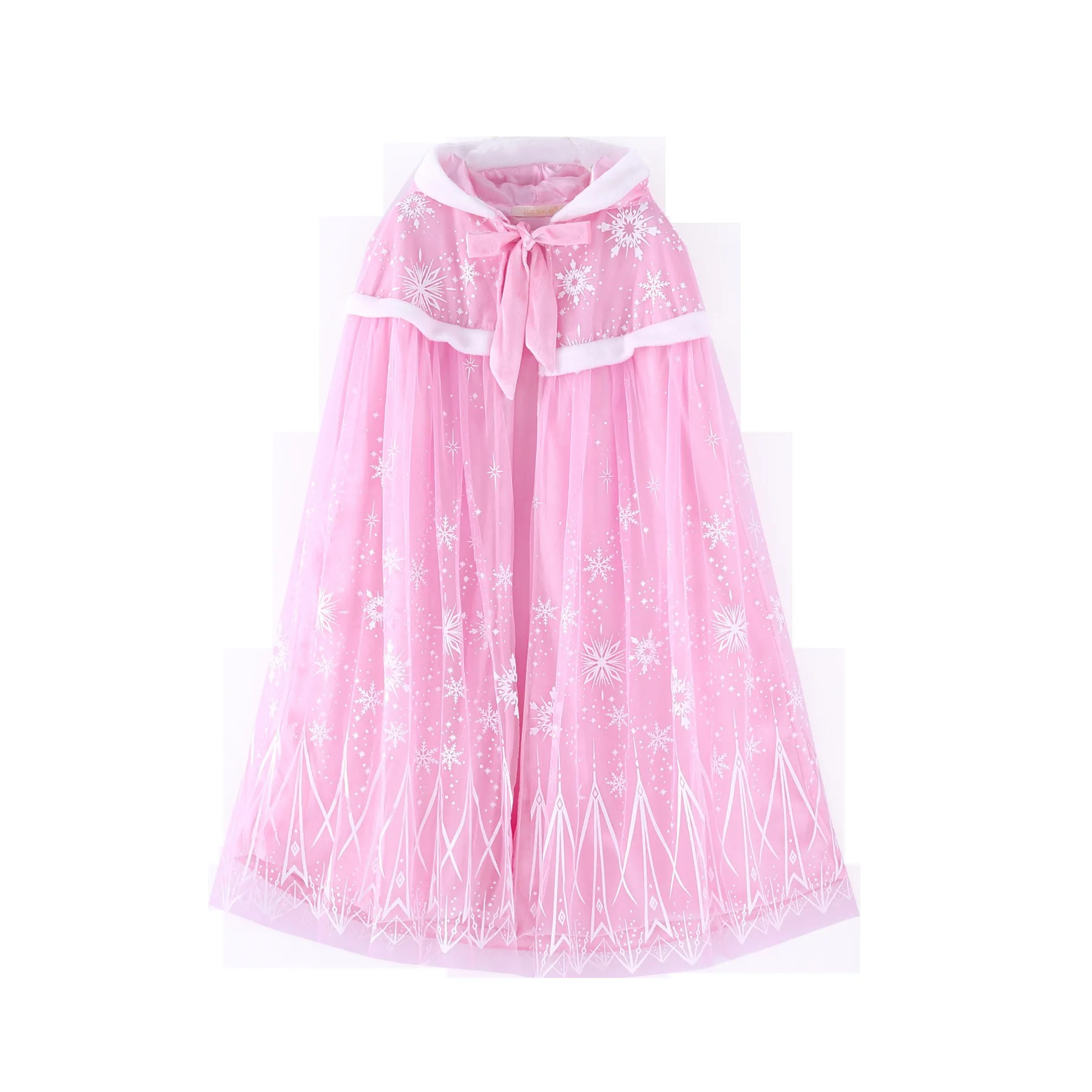 3 Colors Children Girl Princess Dress up Costume Cloak Hooded Snowflake ...