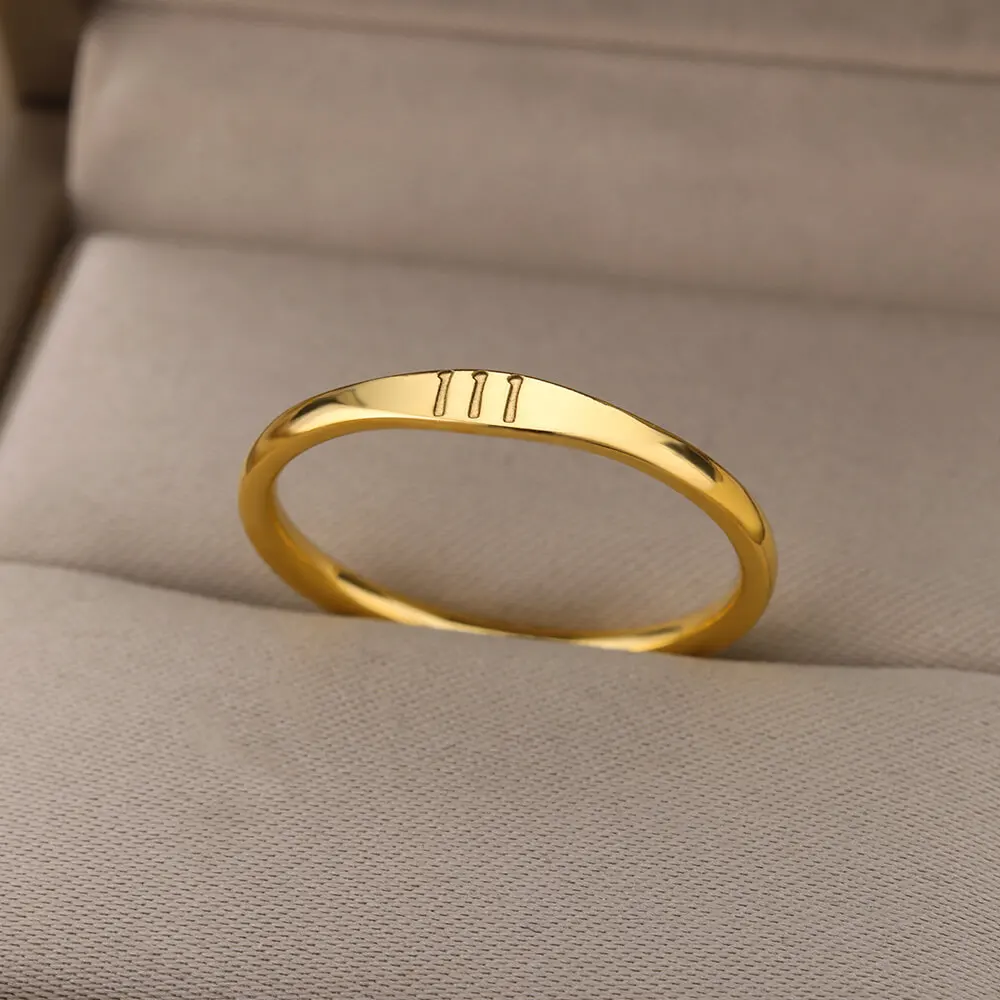 Simple Digital Rng Stainless Steel Ring 111 999 Angel Digital Ring ...