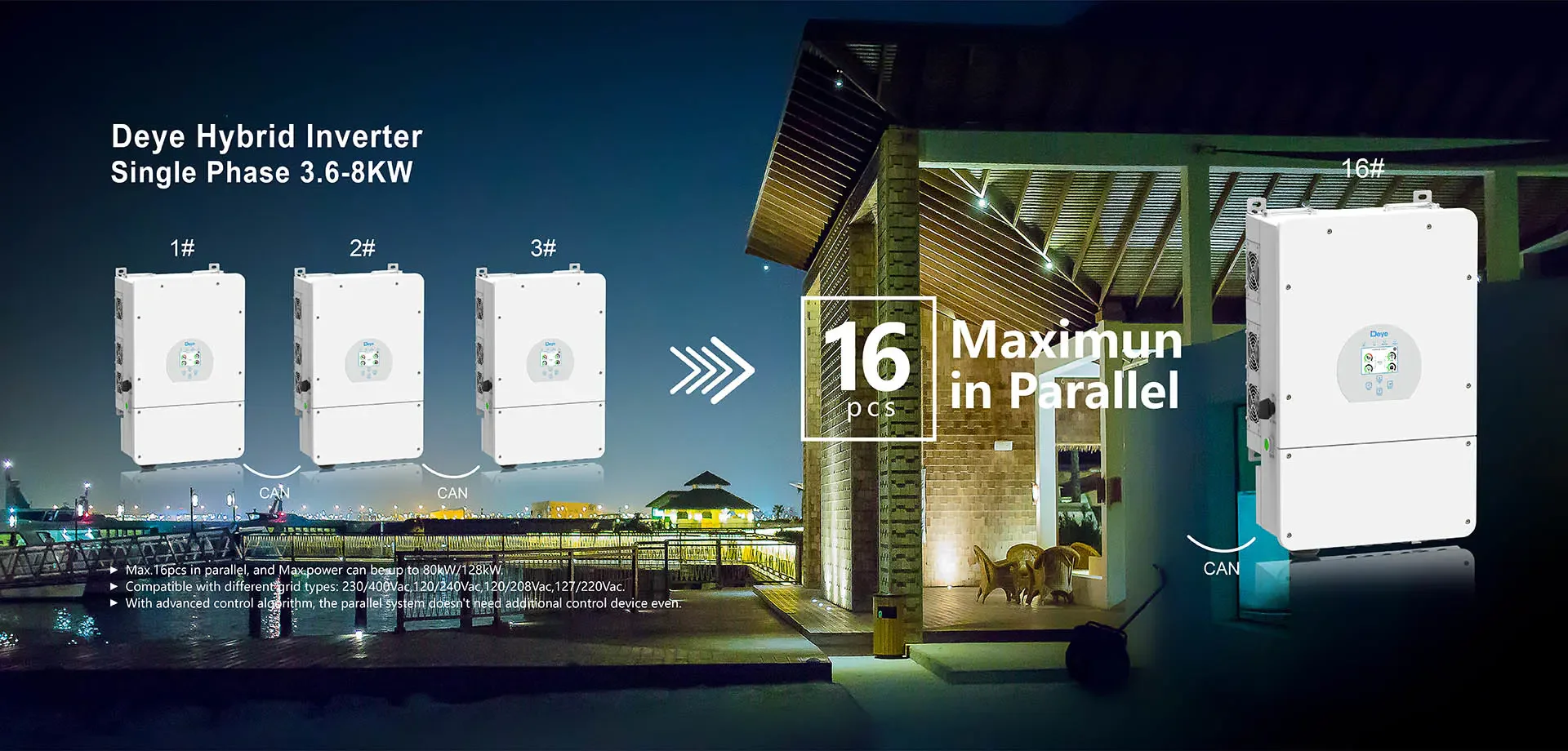 Deye 5Kw混合太阳能逆变器SUN-5K-SG01LP1-EU/美国SUN-8K-SG01lP1-US/欧盟3.6kw 5Kw 8Kw混合 ...