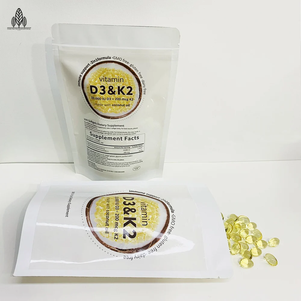 Vitamin D3 And K2 300 Coconut Oil Softgel 2 In 1 Vitamins D & K Complex ...