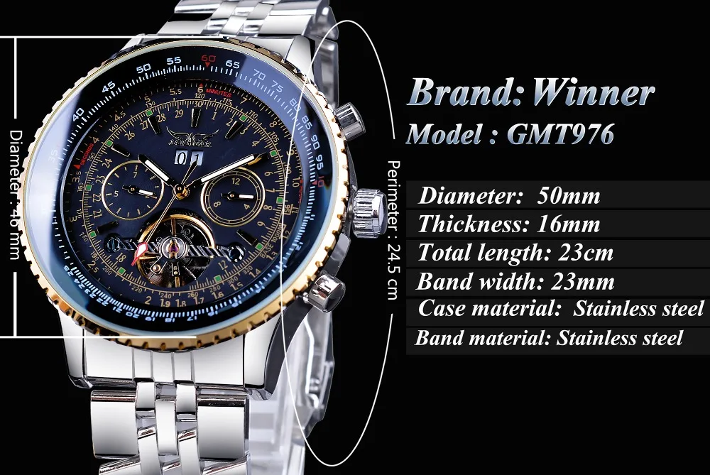 Jaragar Luxury Watch - Waterproof Stainless Steel Band