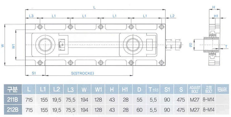 SUS UCTM 209 B Stainless Steel Line Adjustable Plain Bearing Housing