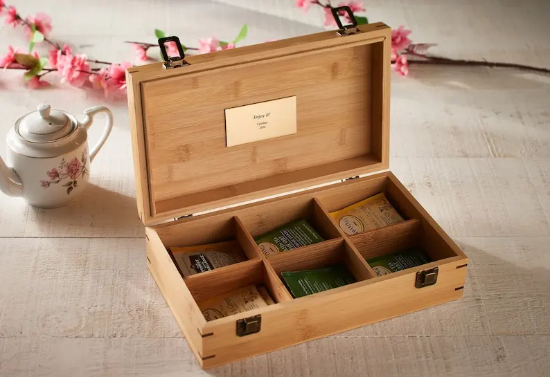 Handmade Luxury Tea Gift Box Cardboard Paper Packaging With Wooden ...