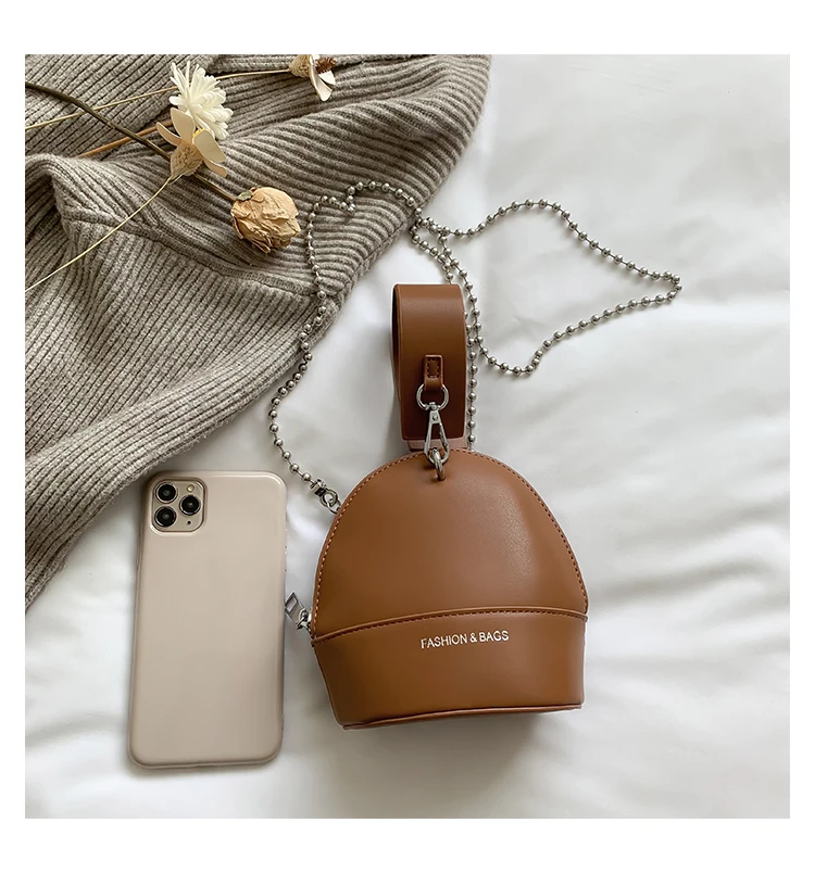 Pu Leather Small Purse Crossbody Shoulder Bags Chains Shell Shape Mini ...