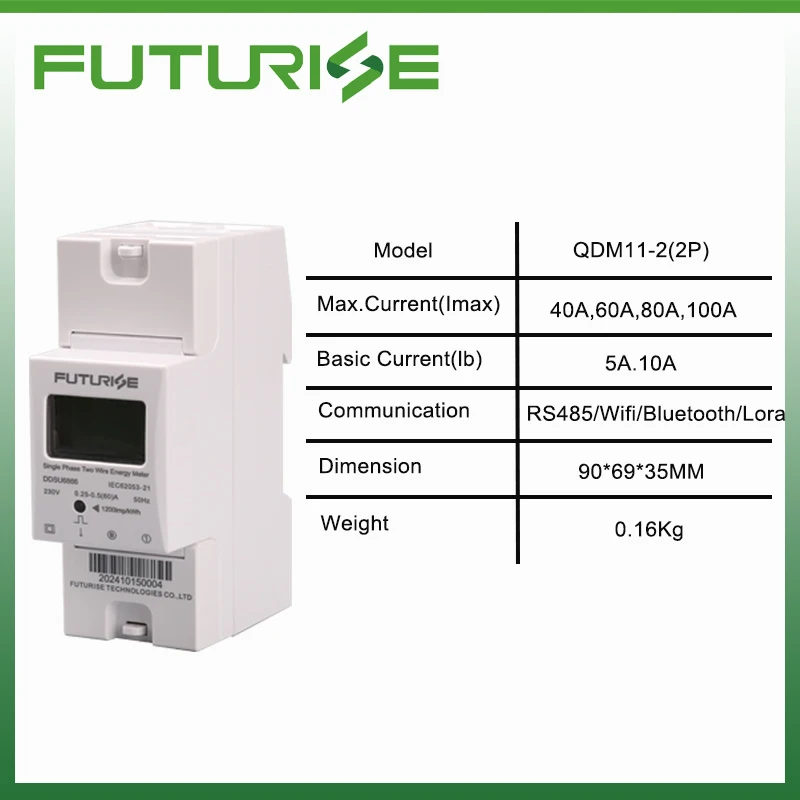RS485 Communication Smart Energy Meter Single-Phase Electric Meter DIN ...
