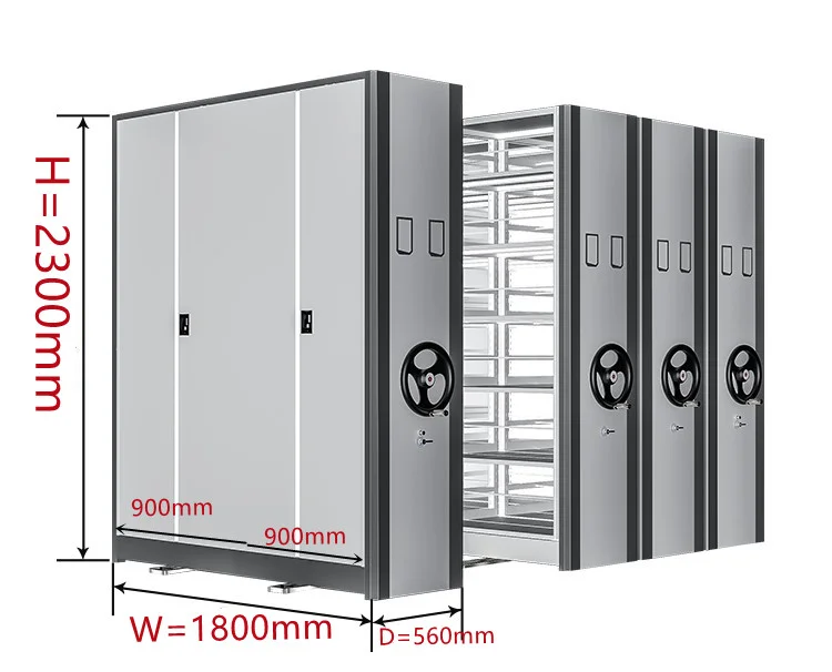 Modern Compact Metal Mobile Rack Shelving Storage System for Office ...