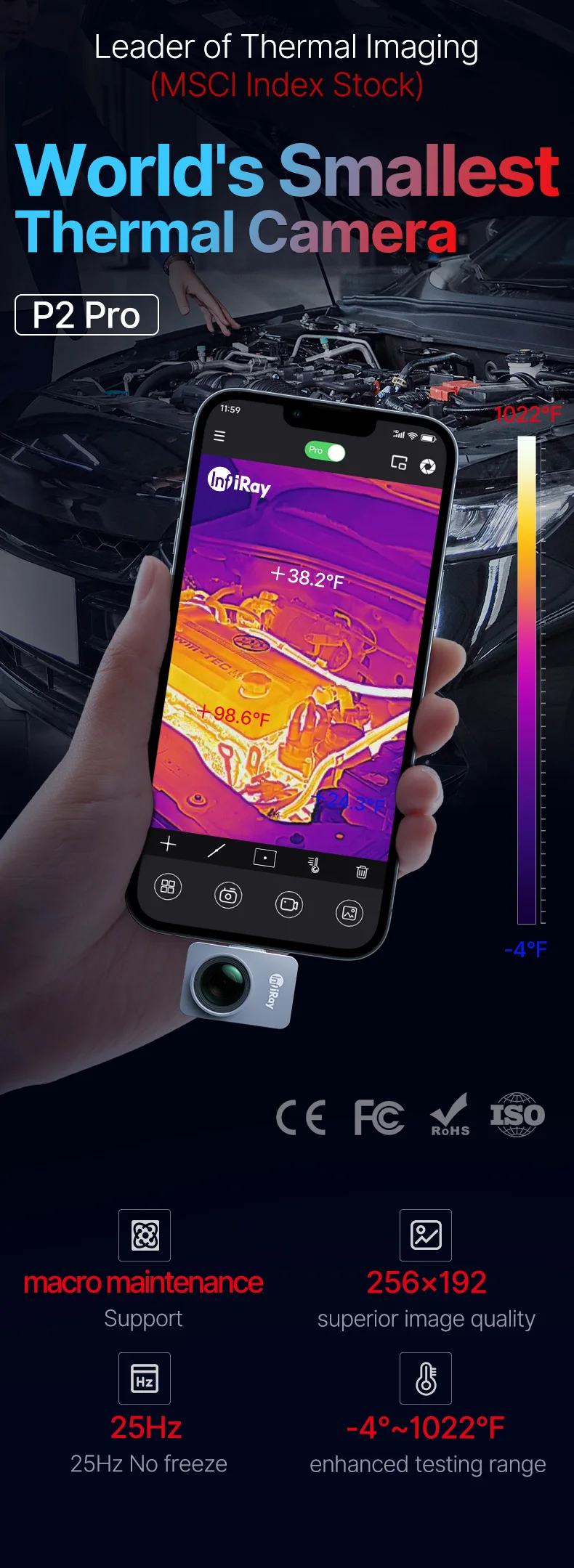 Infiray P2pro Thermal Imaging Camera Heat Loss Checking Thermal Imager For Smartphone - Buy ...