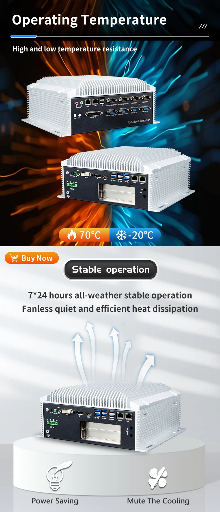 PCI/PCIE Slot Embedded Fanless Industrial Mini Box Pc Computer With 4 ...