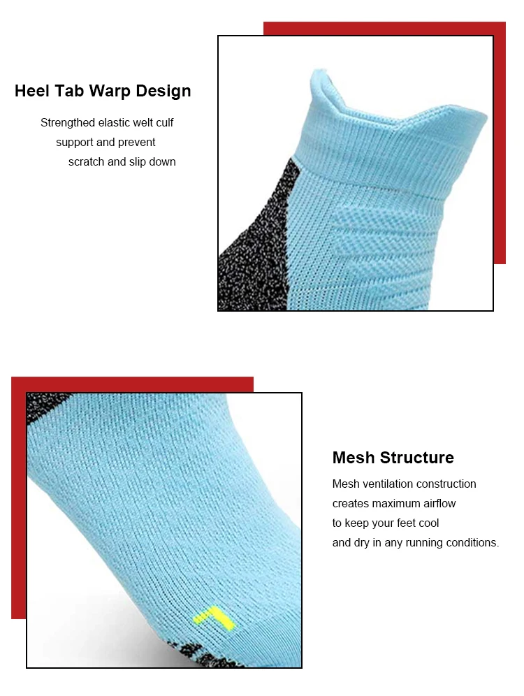 Sock Type Tennis Basketball Sport Running Men Terry Padding Ankle Vivid ...