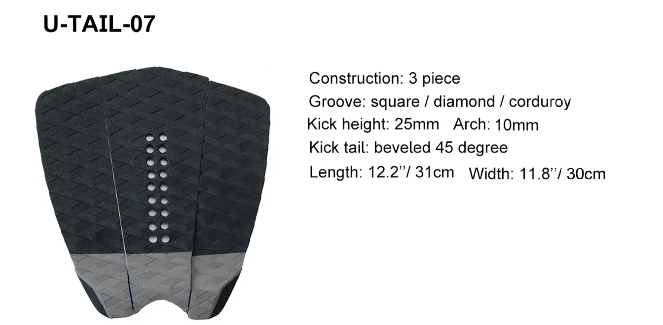 Corduroy Surf Traction - Underice Beveled Edges Deck Pad