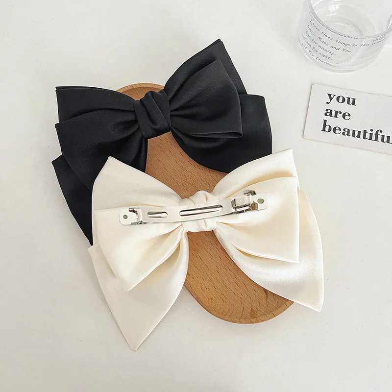 New Women Bow Hairpin Summer Chiffon Big Bowknot Stain Bow Barrettes ...