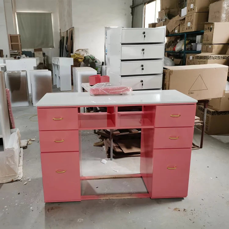 Nail Salon Table Manicure Table Nail Desk Pink &white Nail Table - Buy ...