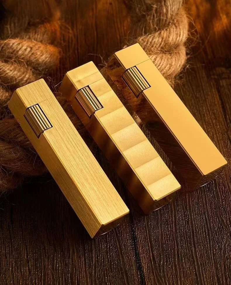 Square Kerosene Lighter Pure Copper Side Sliding Wheel Ignition ...