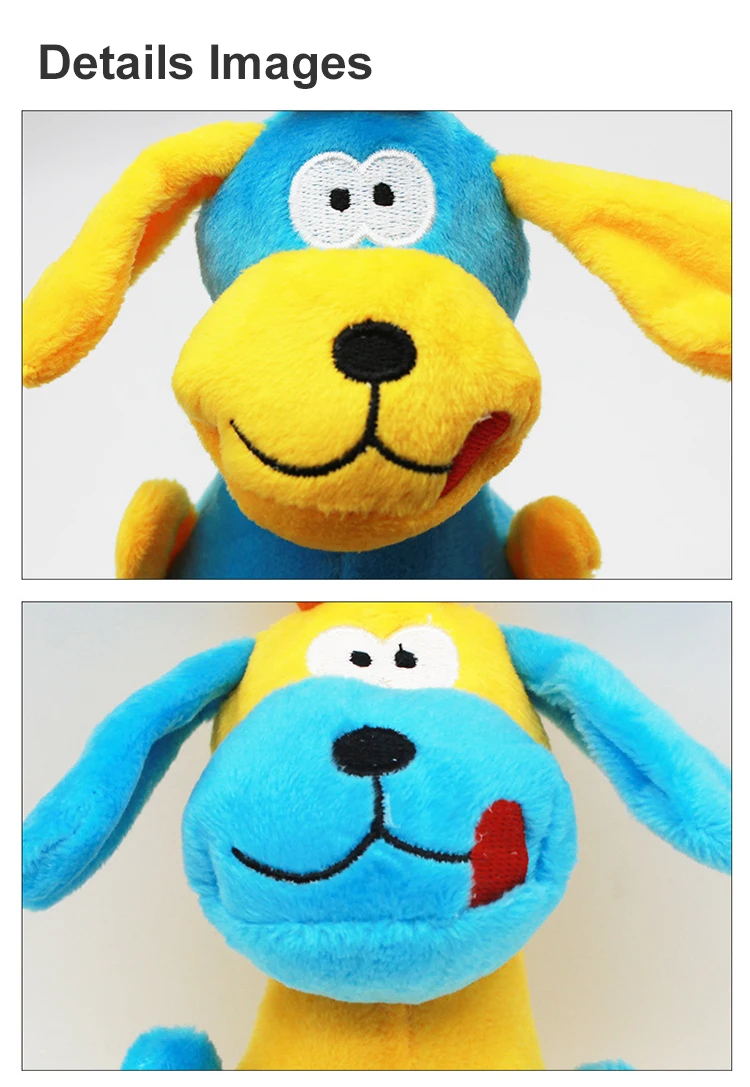 Cartoon Big Ears Yellow Blue Pet Dog Vocalize Toys Plush Interactive ...