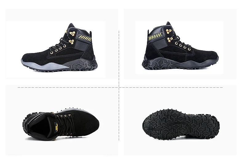 JIEFU Suede Leather Outdoor Safety Shoes Feet Protective Woven Steel ...