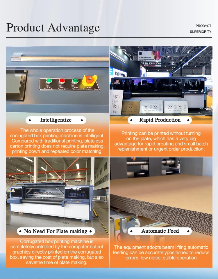 Large Format Packaging Paper Corrugated Carton Box Single Pass Printer ...