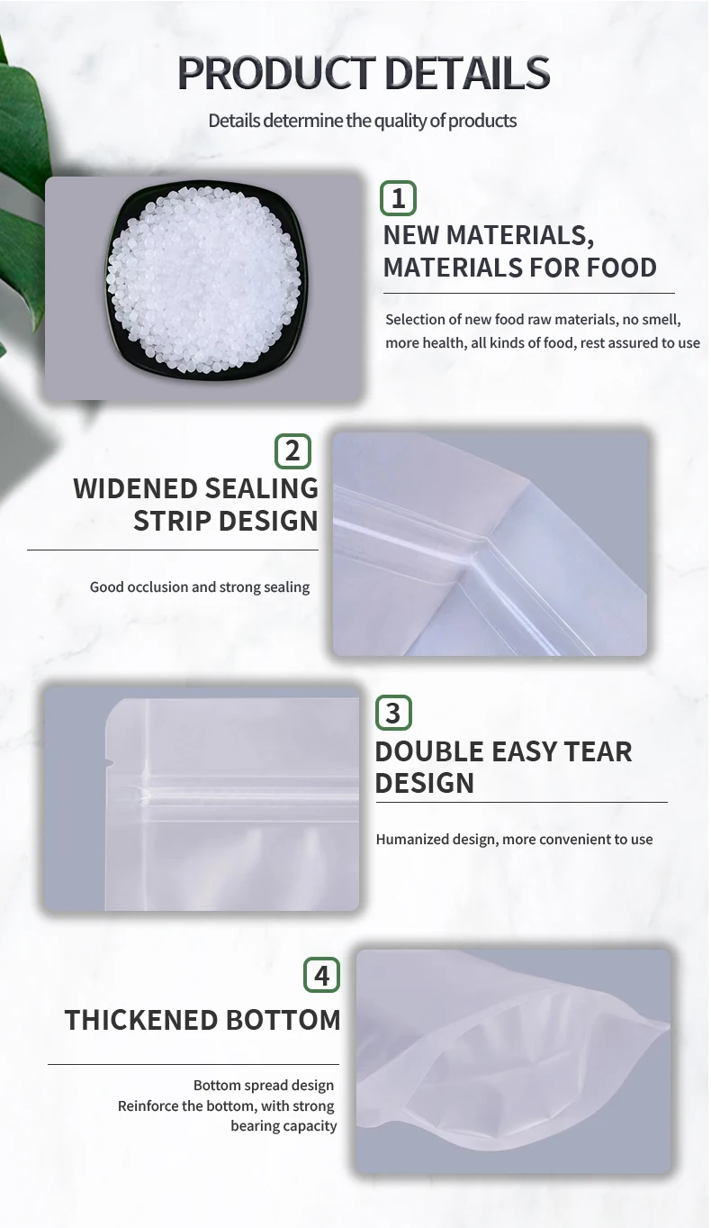 Resealable Ziplock Doypack - Clear Transparent Plastic Bag