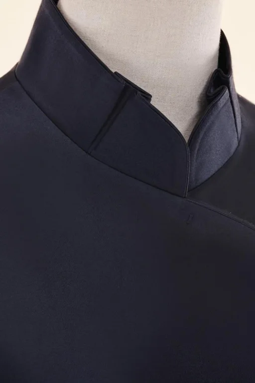 Ming Blue Mandarin Collar Structured Half Sleeve Traditional Chinese ...