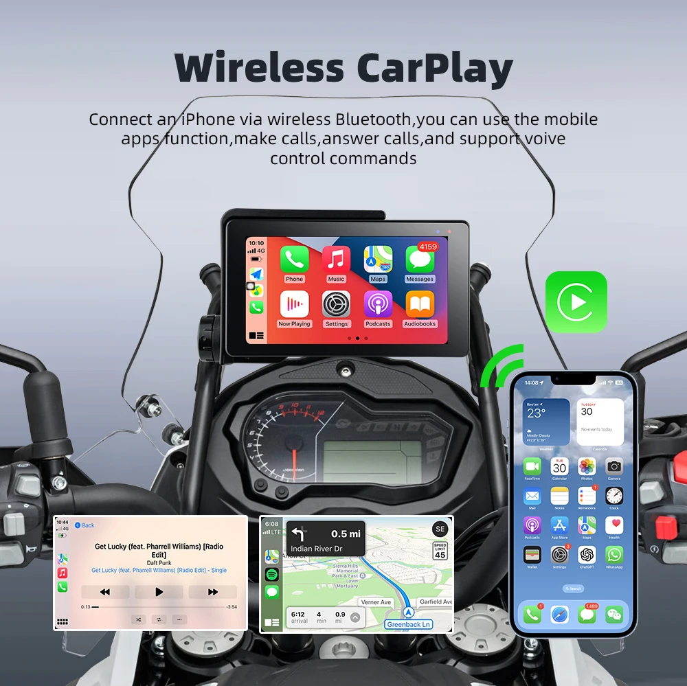 EKIY Wireless Motorcycle Navigation Screen for BMW R1200GS R1250GS - 5 ...