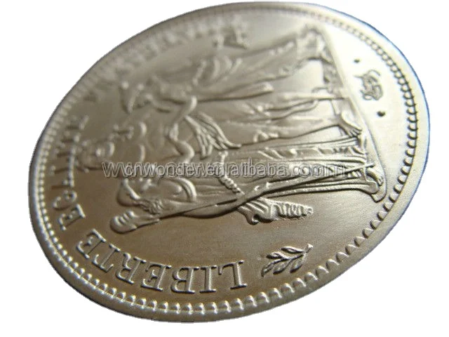 Free Samples Embossed Engraved Company Logo Silver Plated Coin - Buy ...