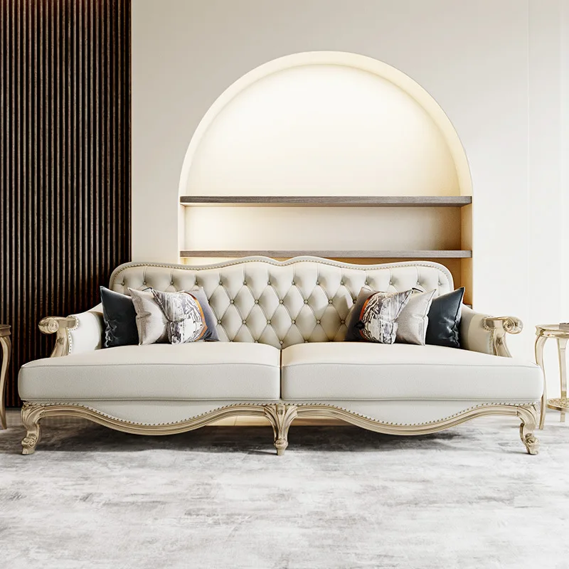 Modern European Style Sofa - Solid Wood Couch for Living Room