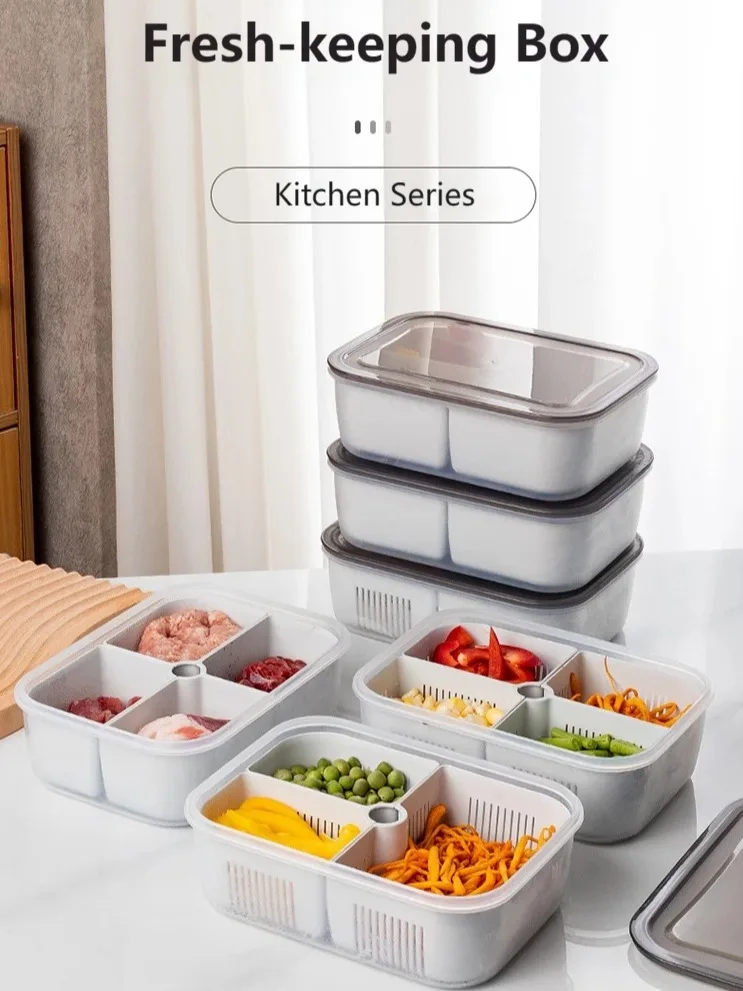 Sesame Spots Partition Grids Double Layer Lucnh Box Plastic Freshness ...