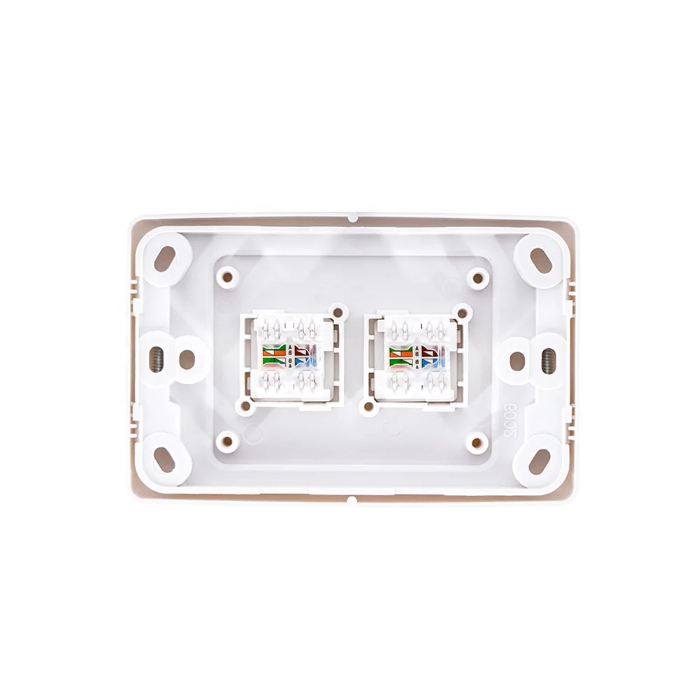 2 Port - 2 Cat5e/6 White Ethernet Port Wall Plate White - Buy 2 Port ...