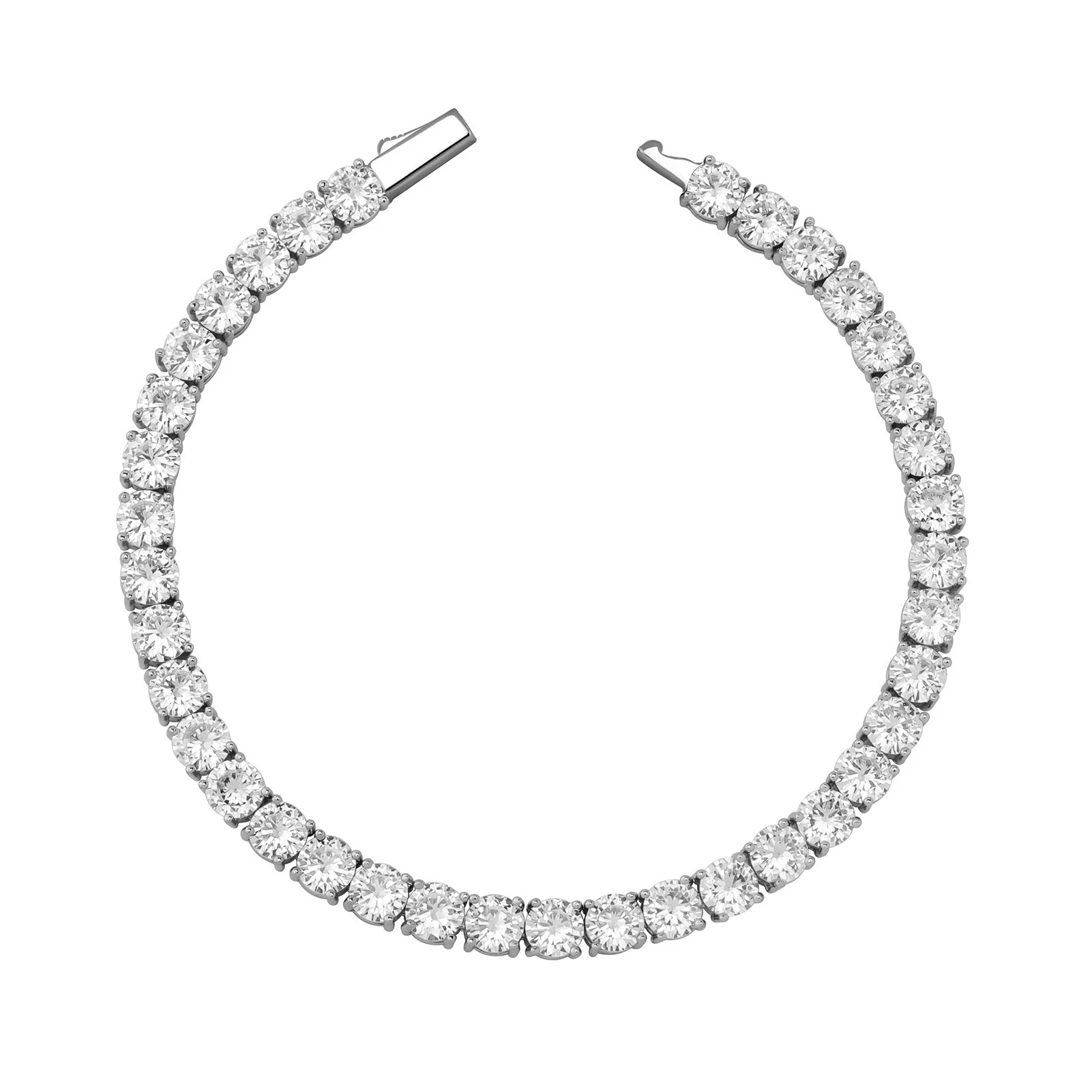 925 Silver Moissanite Bracelet Iced Out Vvs Moissanite 3mm 4mm Tennis