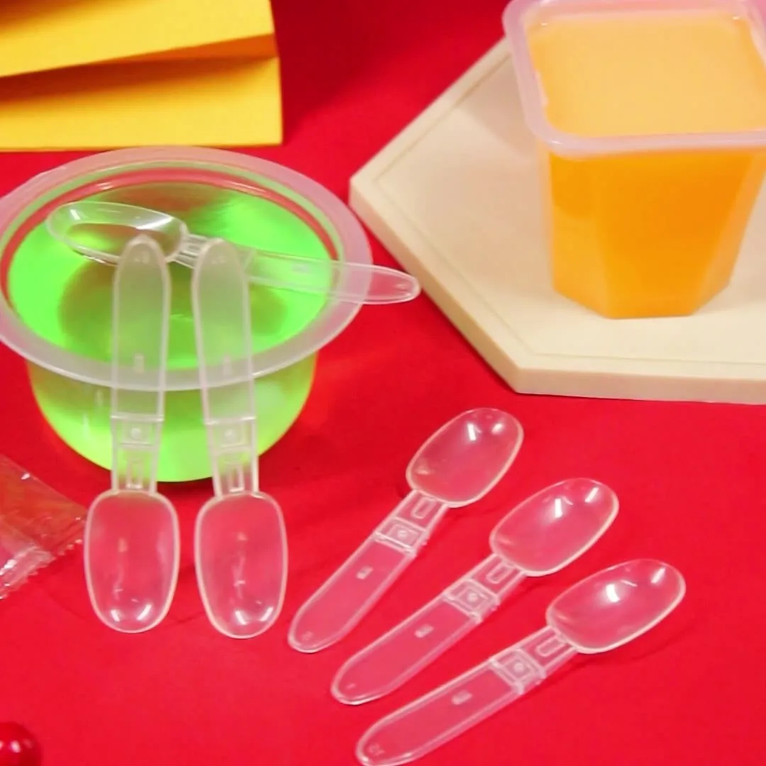 Disposable Clear Transparent Mini 88mm 115mm Plastic Foldable Spoon ...