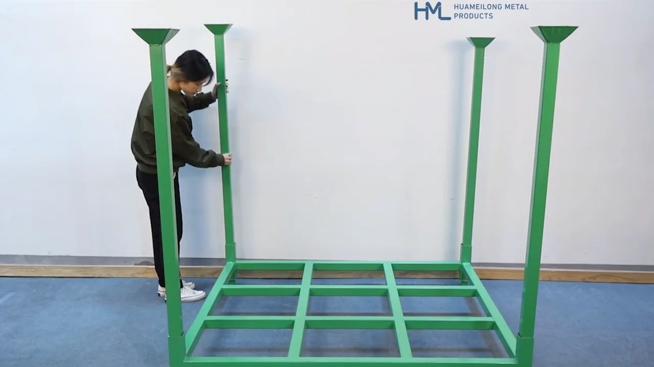 Mobile Adjustable Foldable Portable Steel Metal Warehouse Stackable ...