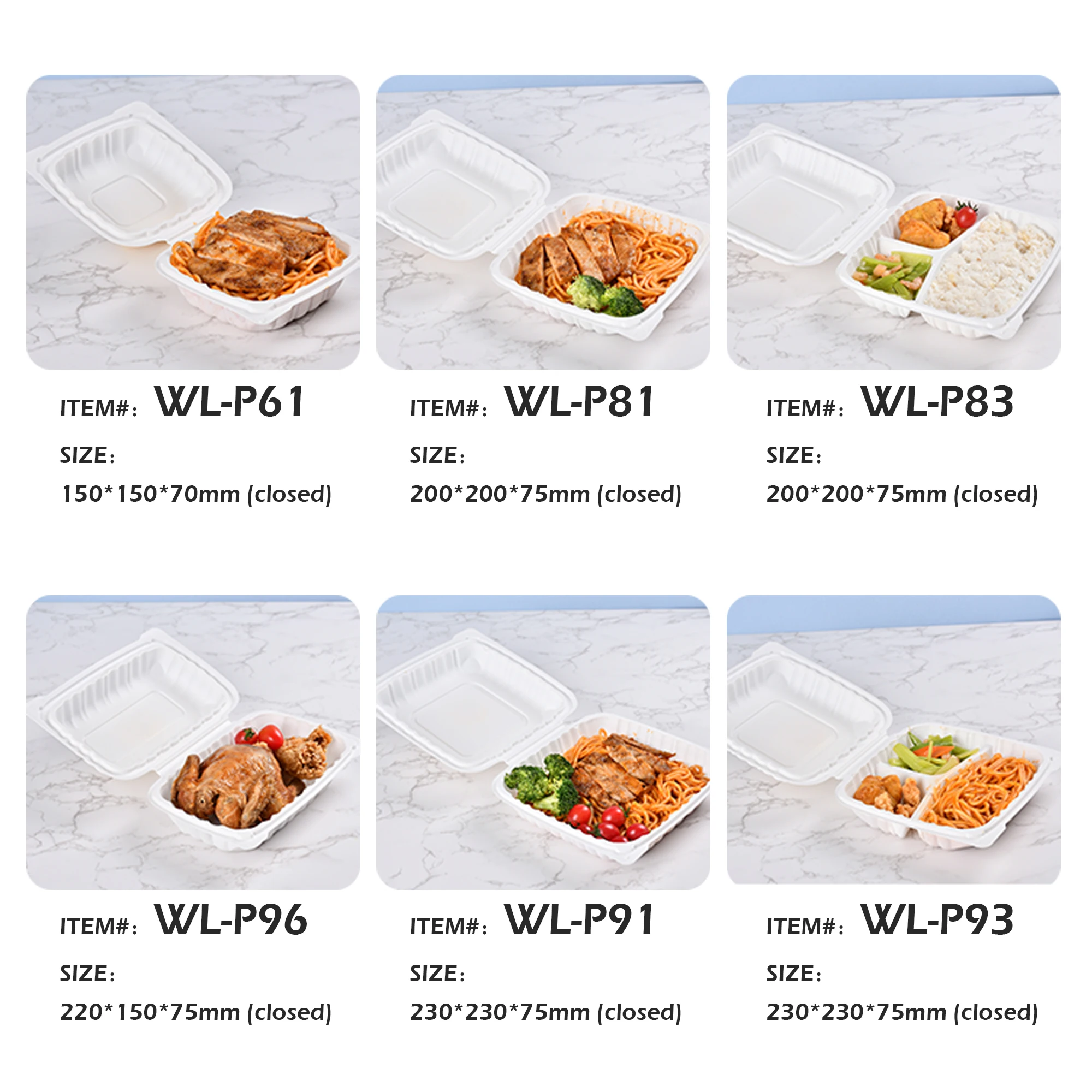 Wholesale Plastic Hinged Takeaway Disposable Food Delivery Container ...