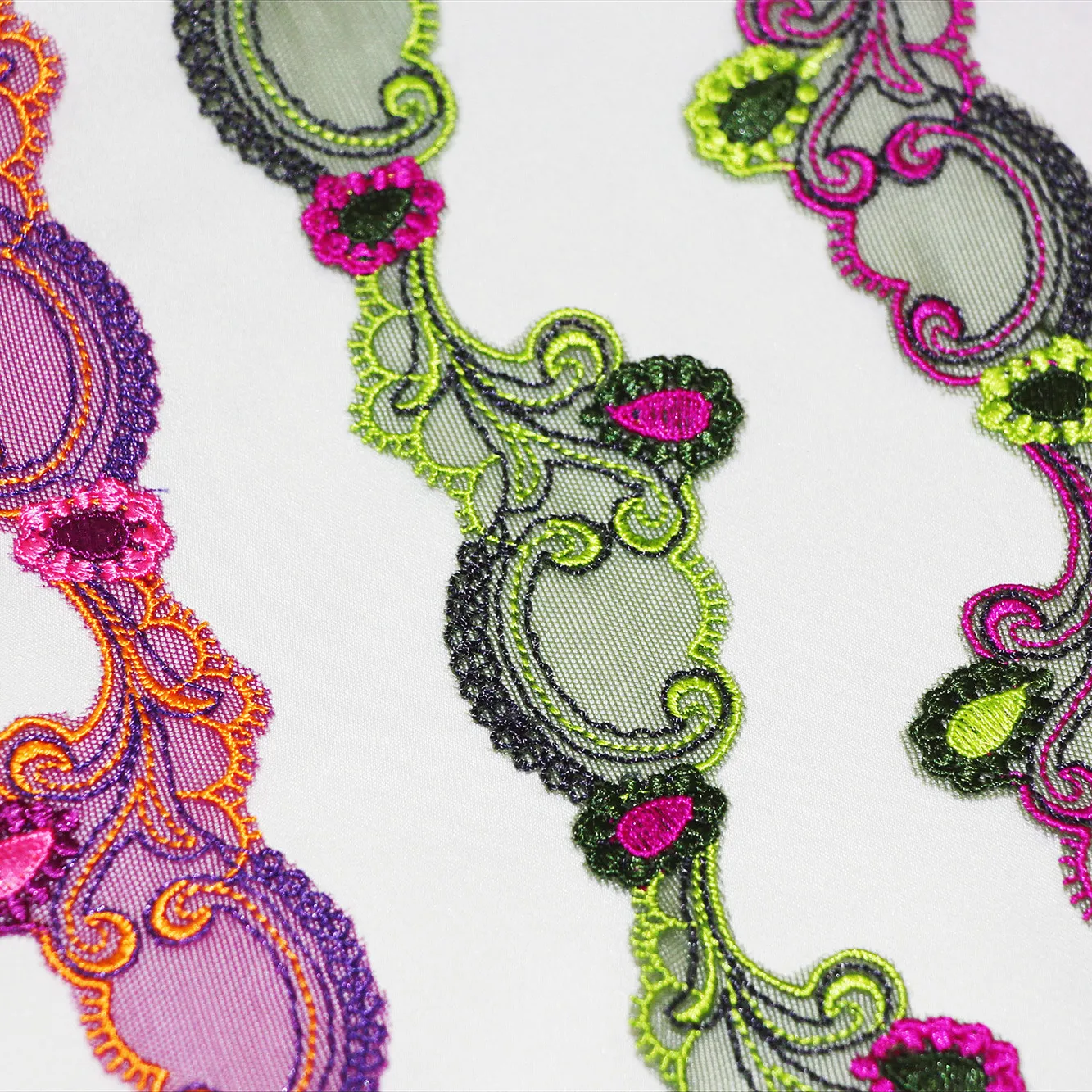 Dynamic Narrow Border Lace Embroidery for Women's Garments