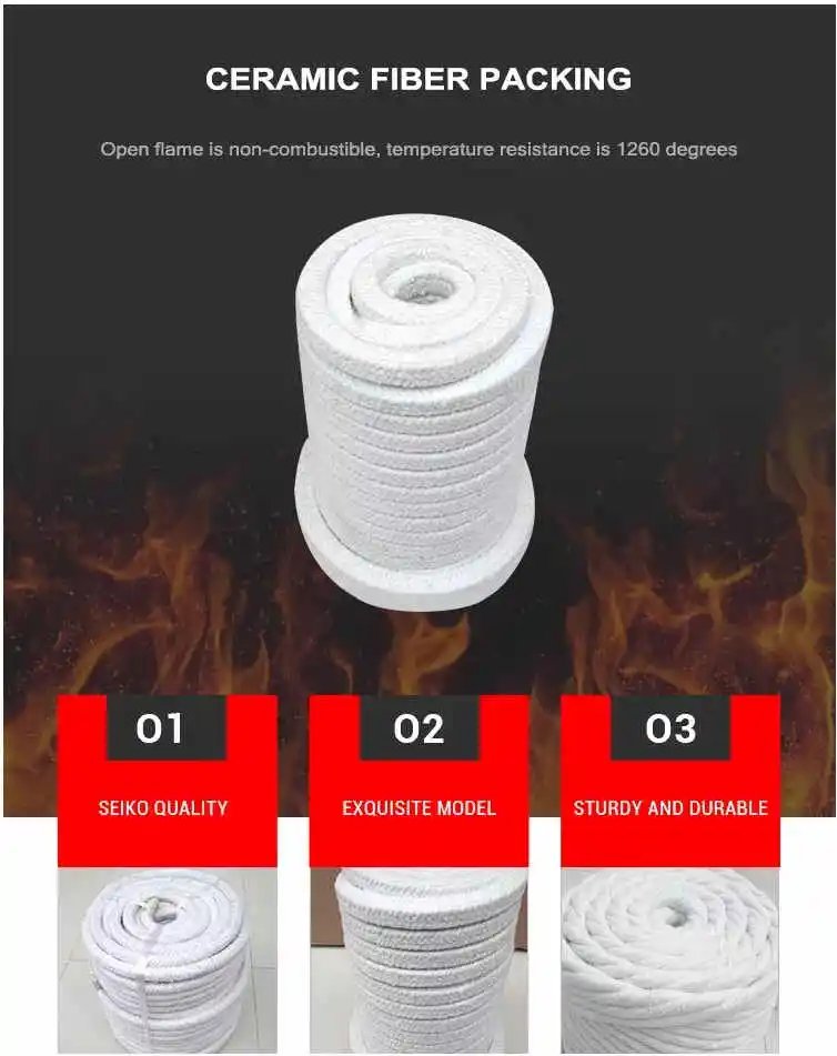 Ceramic Fiber Gland Packing with SS Wire - High Temp Seal