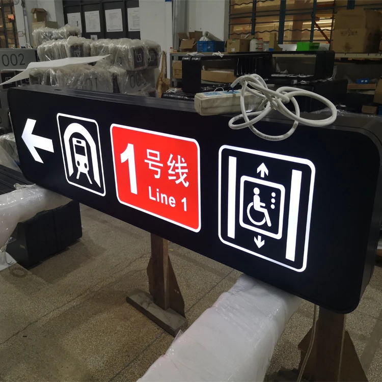 Hanging Wayfinding Sign Led Lighted Light Box Building Sinage For ...