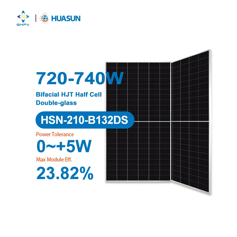 Huasun Half Cut Placa Solar Fotovotaica 730W 735W Solar Panel 720W 725W 740 Watt Pv Module Eu ...